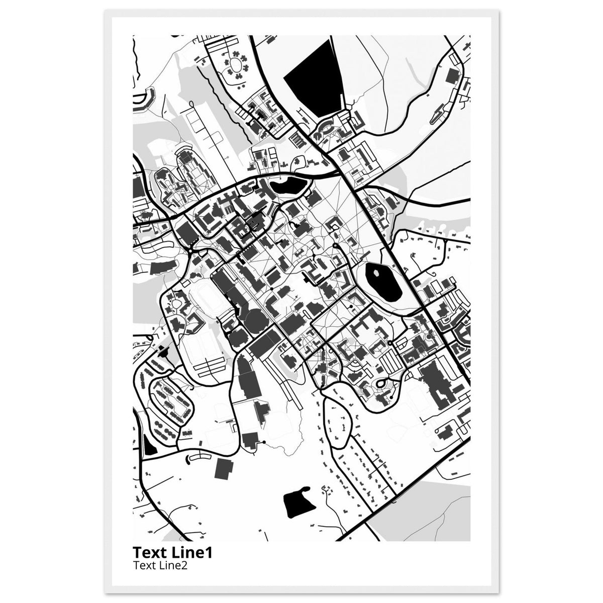 University of Connecticut Campus Map Poster | Graduation Gift – Ink And ...