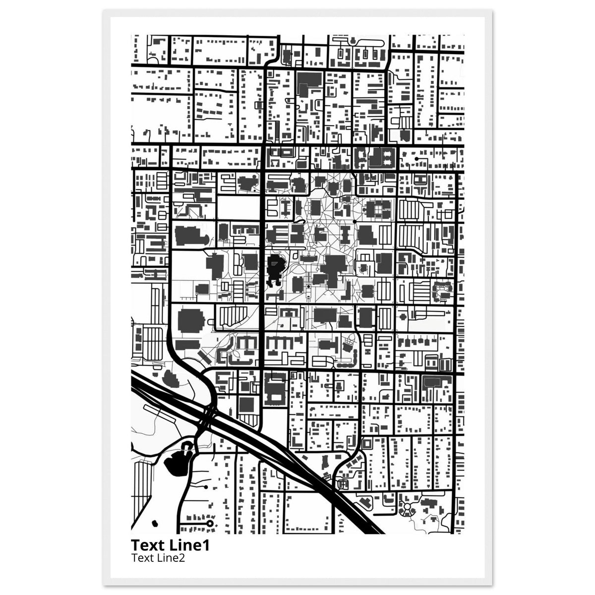 University of North Texas (Denton) Campus Map Poster | Graduation Gift ...