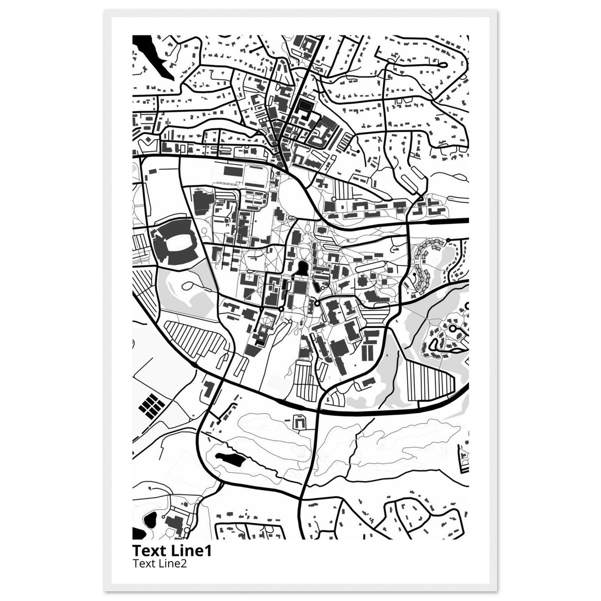 Clemson University South Carolina Campus Map Poster | Graduation Gift ...