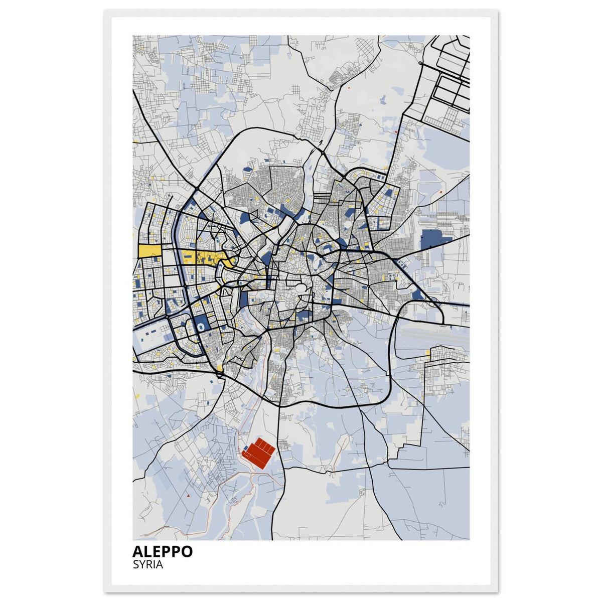 Aleppo Syria City Map Poster | Custom Map Art Print – Ink And Atlas