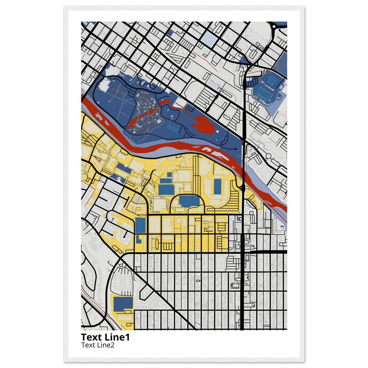 Boise State University Campus Map Poster | Graduation Gift – Ink And Atlas