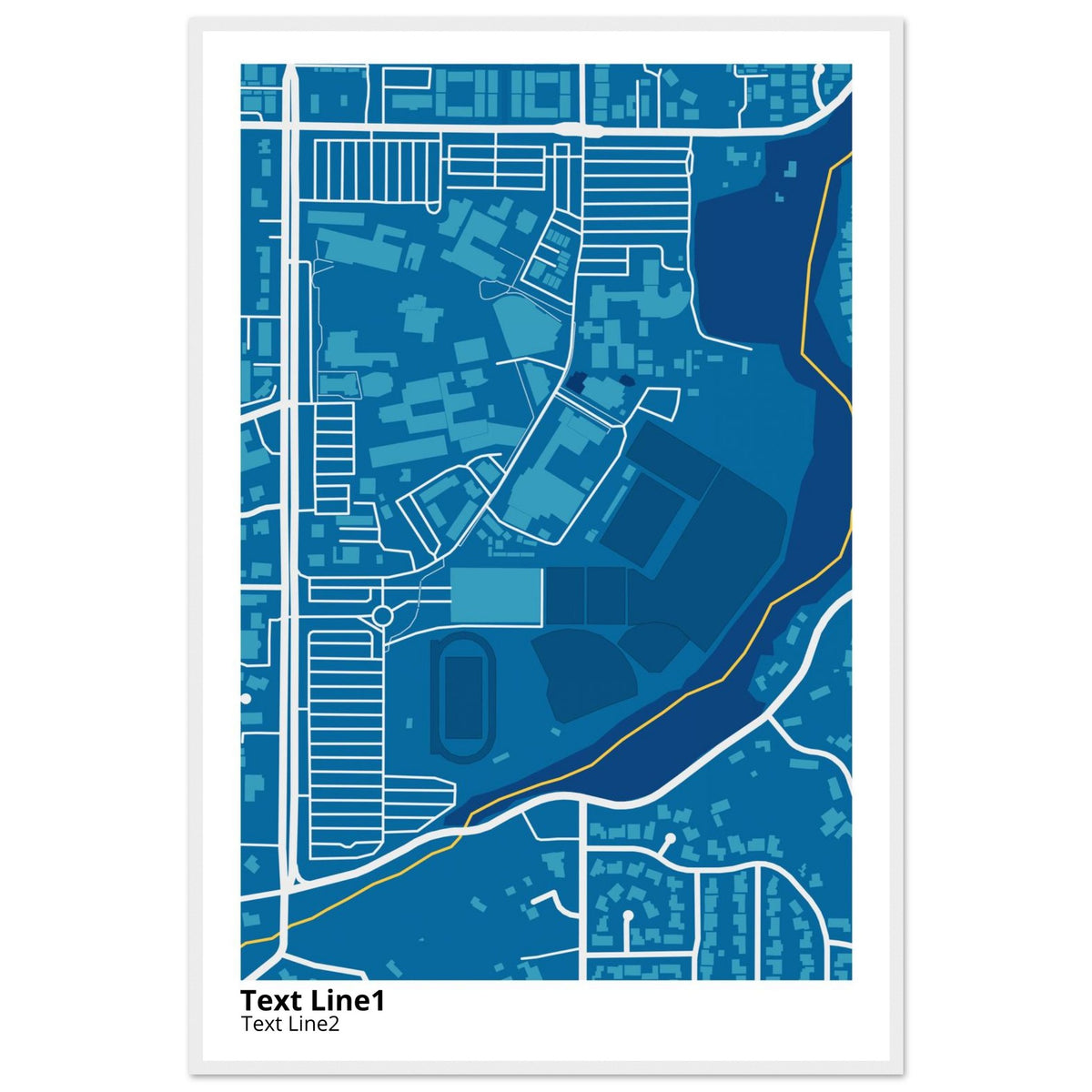 American River College California Modern Campus Map By Ink And Atlas