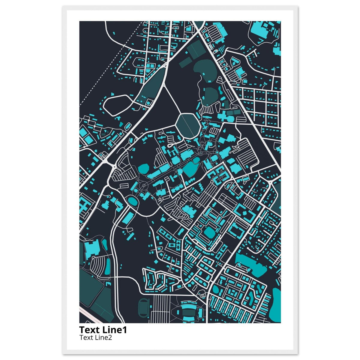 Georgia Southern University Campus Map Poster | Graduation Gift – Ink ...
